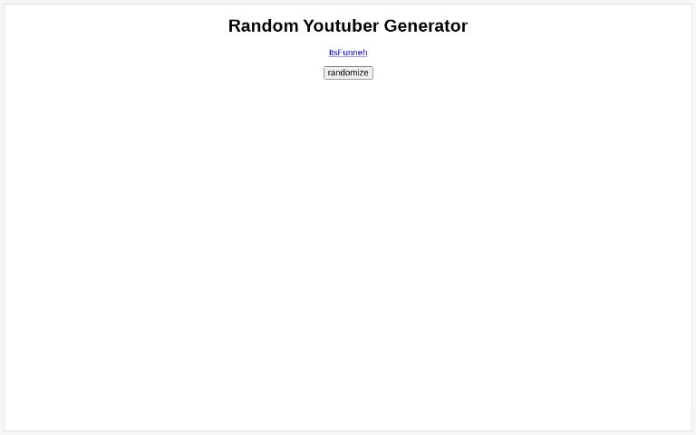Random Youtuber Generator