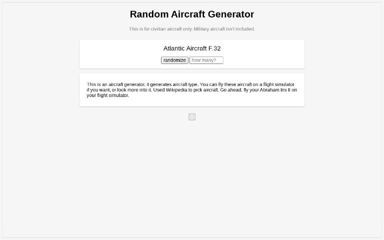 Random Aircraft Generator