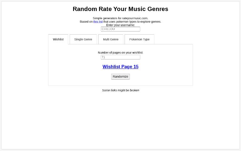 Random Rate Your Music Genres ― Perchance Generator