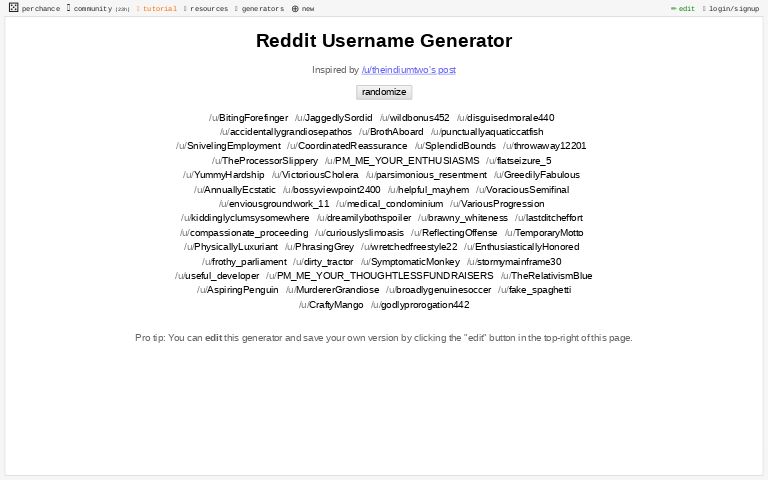 Reddit Username Generator