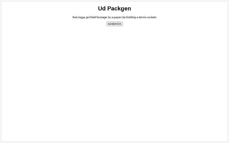 Ud Packgen ― Perchance Generator