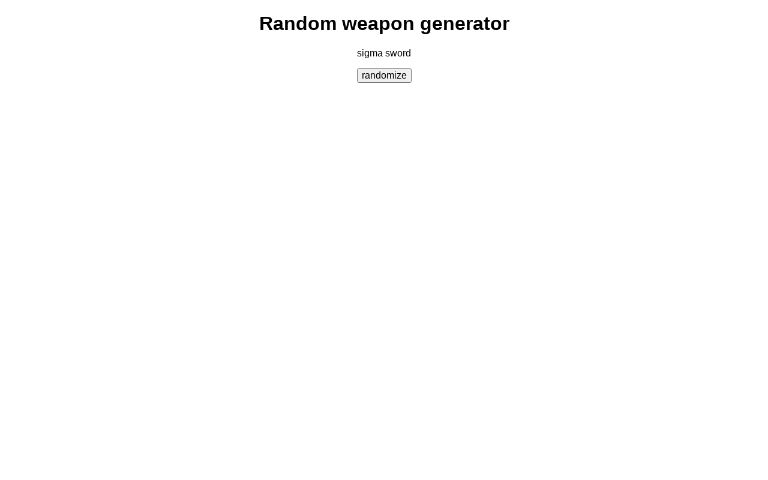 Random weapon generator