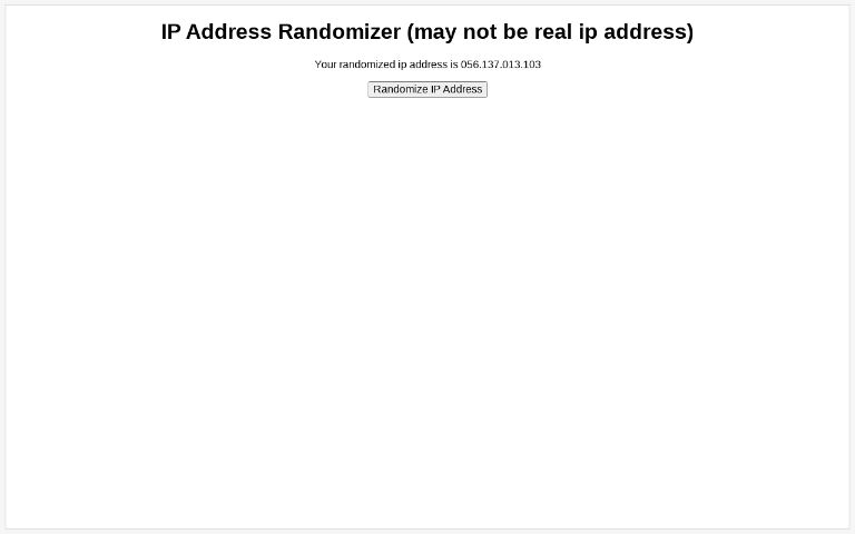 IP Address Randomizer (may not be real ip address) ― Perchance Generator