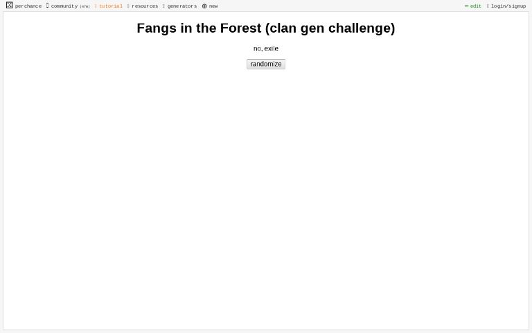 Fangs in the Forest (clan gen challenge)