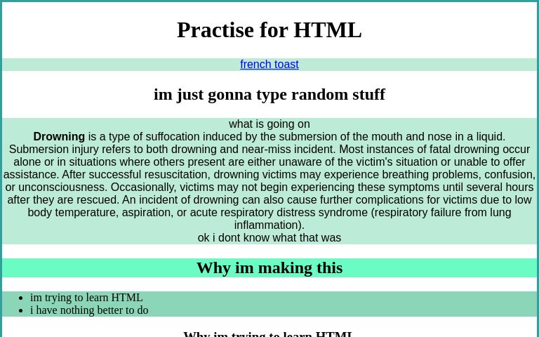 Practise for HTML ― Perchance Generator