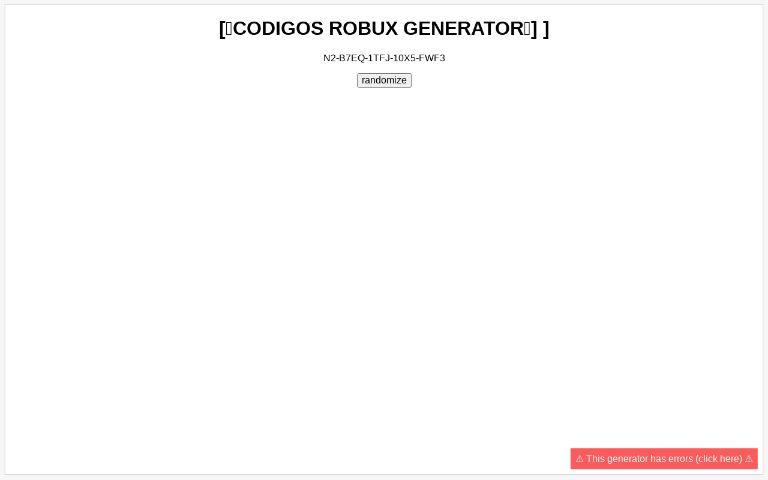 [💸CODIGOS ROBUX GENERATOR💸] ]