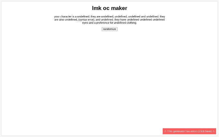 lmk oc maker ― Perchance Generator