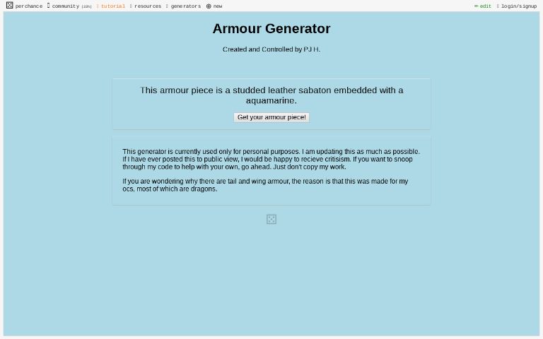 Armour Generator