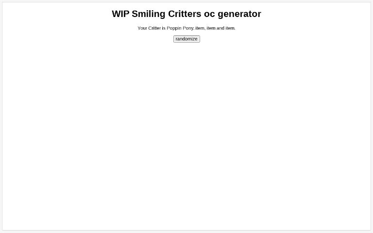 WIP Smiling Critters oc generator