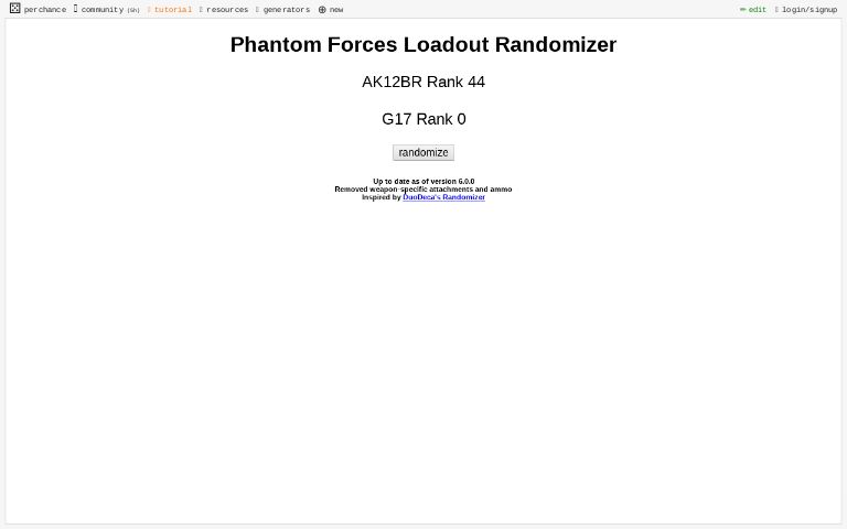 Phantom Forces Loadout Randomizer ― Perchance Generator