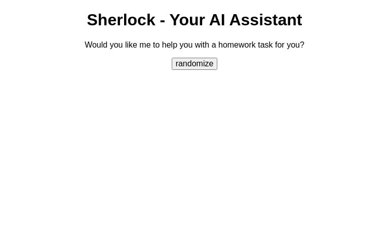 Sherlock - Your AI Assistant ― Perchance Generator