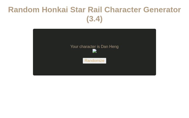 Random Honkai Star Rail Character Generator (3.4)