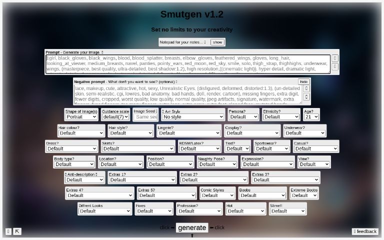 Smutgen v1.2 ― Perchance Generator
