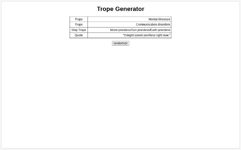 Trope Generator