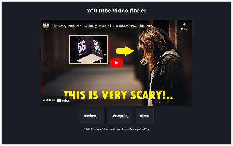 YouTube video finder ― Perchance Generator