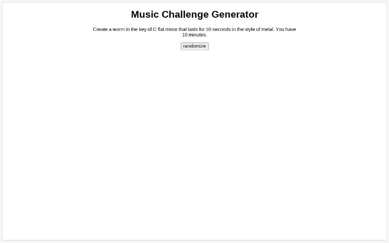 Music Challenge Generator