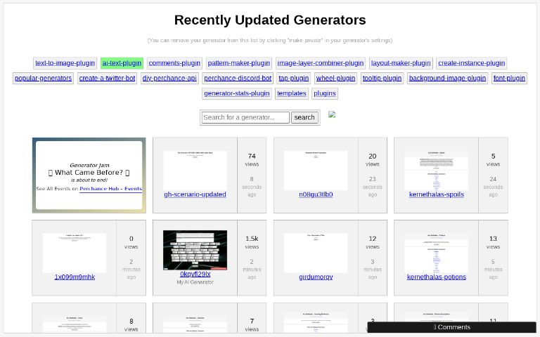 Recently Updated Generators