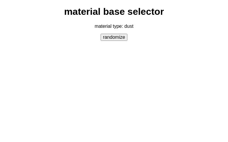 material base selector ― Perchance Generator