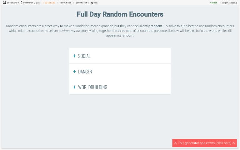Full Day Random Encounters ― Perchance Generator