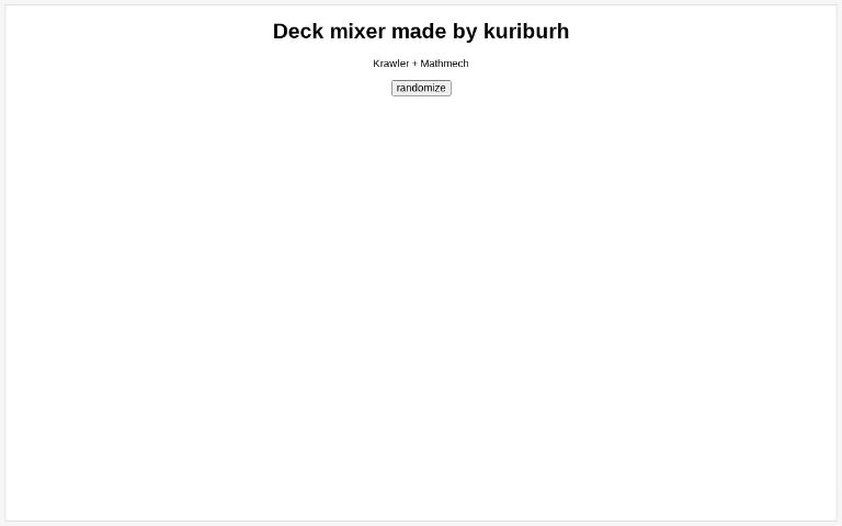 Deck mixer made by kuriburh ― Perchance Generator