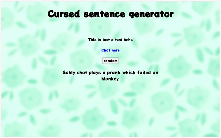 Cursed sentence generator