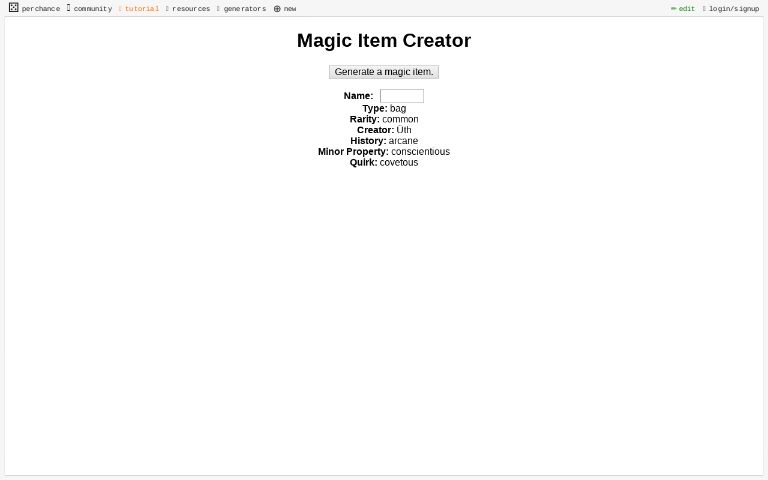 Magic Item Creator ― Perchance Generator