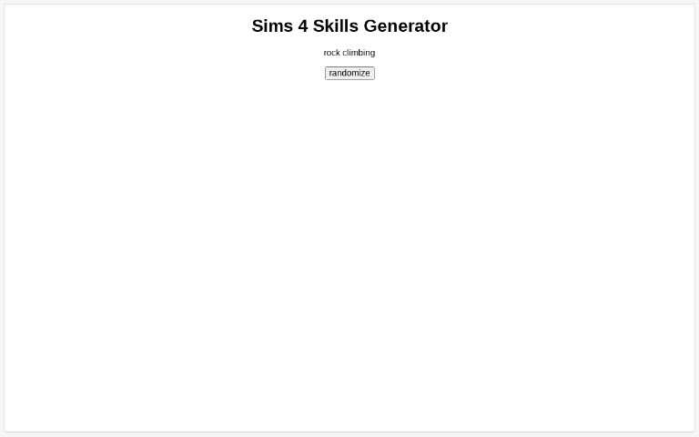 Sims 4 Skills Generator