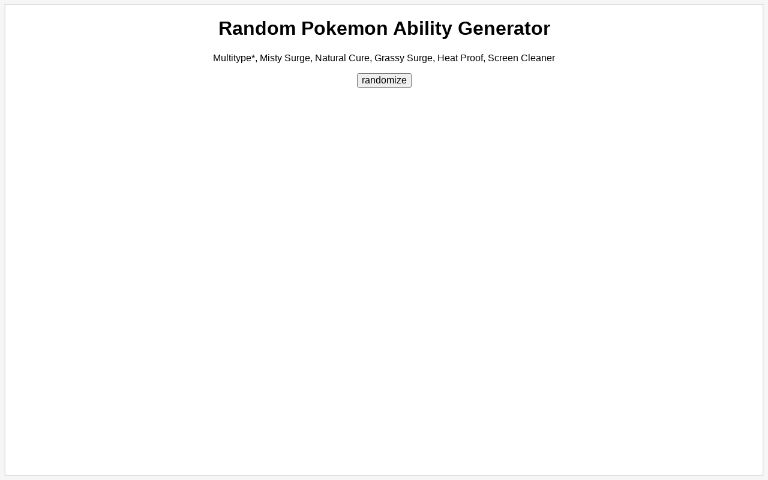 Random Pokemon Ability Generator