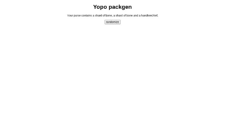 Yopo packgen ― Perchance Generator
