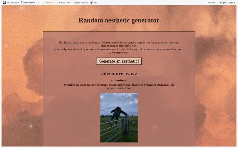 Random aesthetic generator