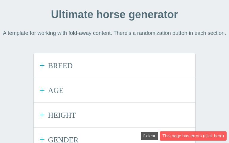 Ultimate horse generator