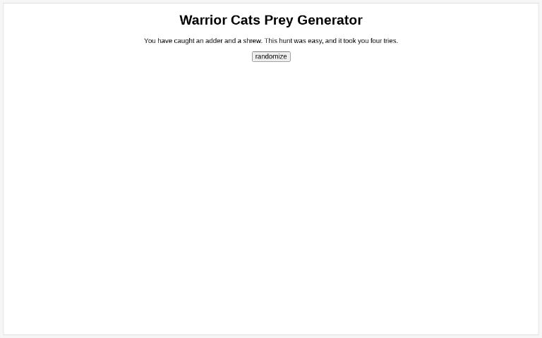 Warrior Cat Name Generator