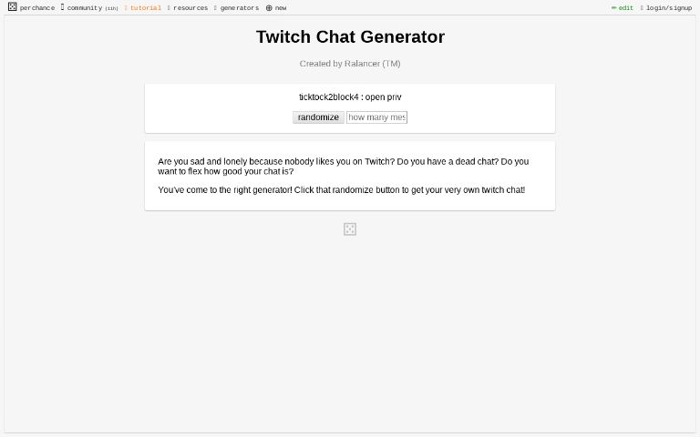 Twitch Chat Generator