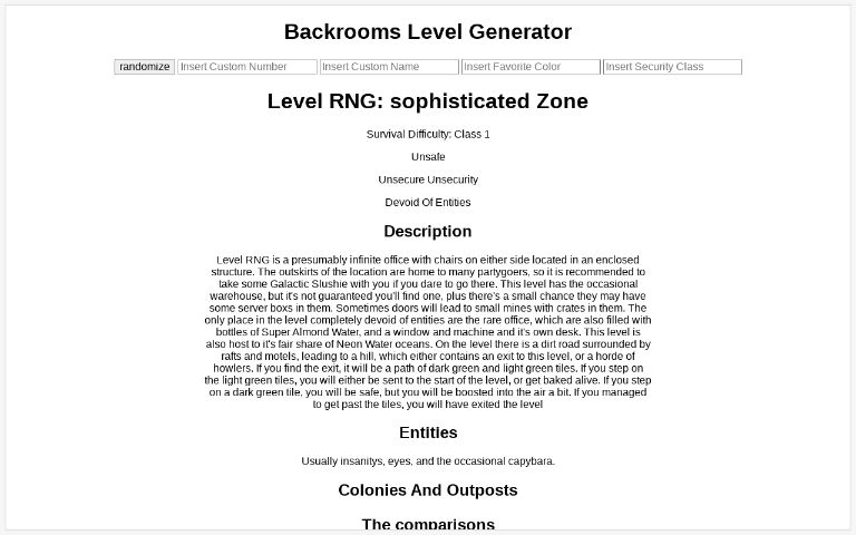 Backrooms Level Generator