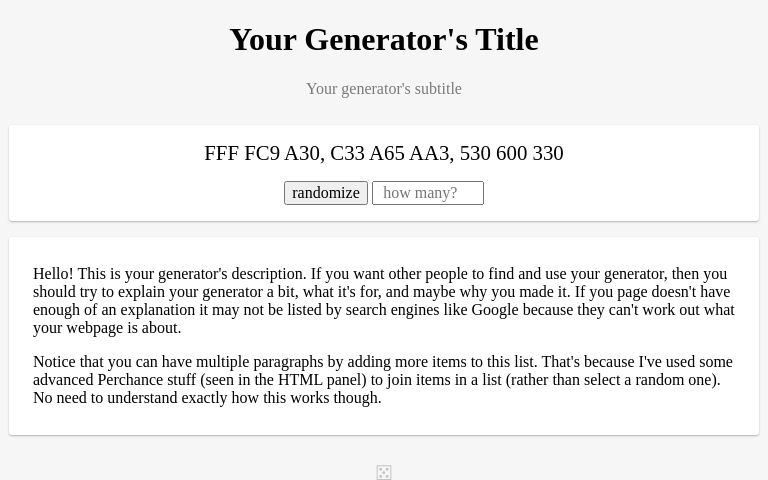 Basic Template ― Perchance Generator