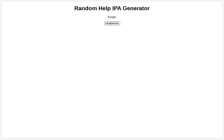 Random Help IPA Generator