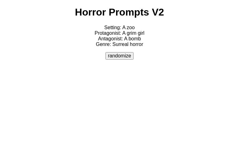 Horror Prompts V2 ― Perchance Generator