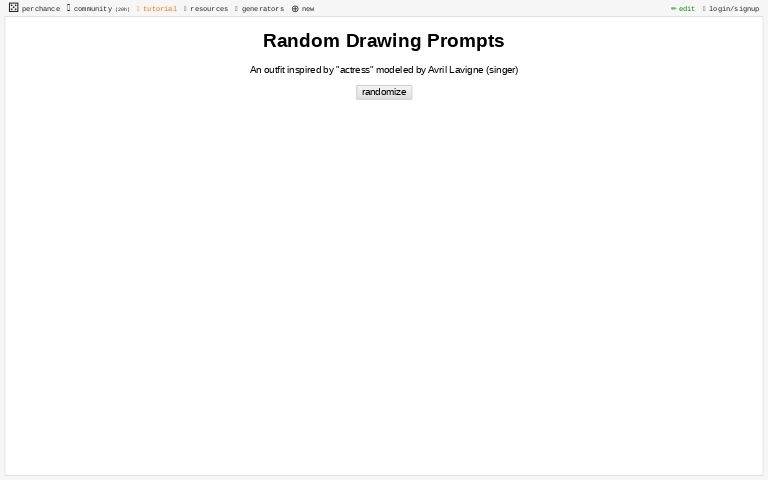 Random Drawing Prompts ― Perchance Generator