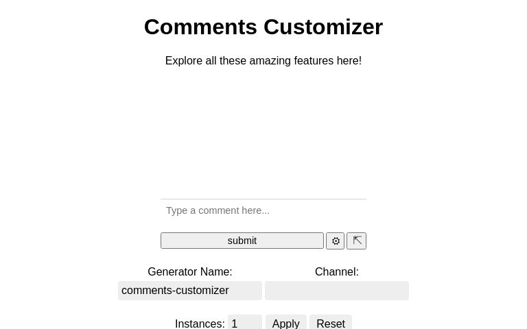 Comments Customizer ― Perchance Generator
