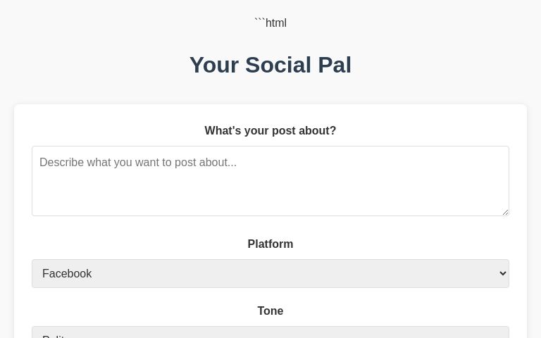 Your Social Pal ― Perchance Generator