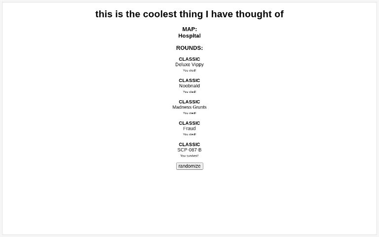 this is the coolest thing I have thought of ― Perchance Generator