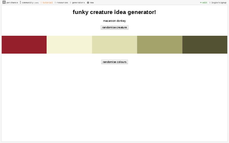 funky creature idea generator!