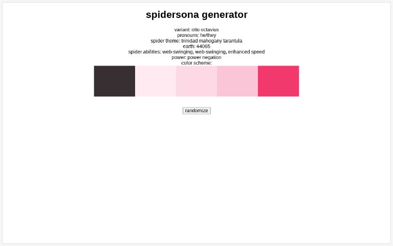 spidersona generator