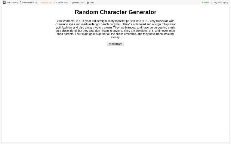 Random Character Generator