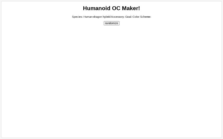 Humanoid OC Maker! ― Perchance Generator