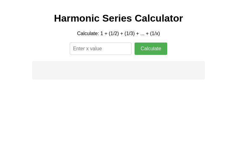 Harmonic Series Calculator ― Perchance Generator