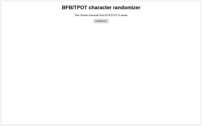 BFB/TPOT character randomizer ― Perchance Generator
