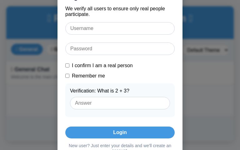 🎉 Fun Community Chat Room 💬