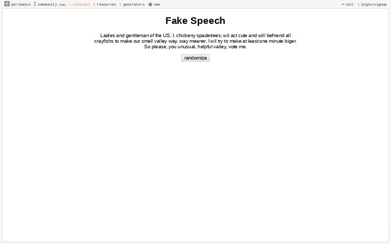 Fake Speech ― Perchance Generator