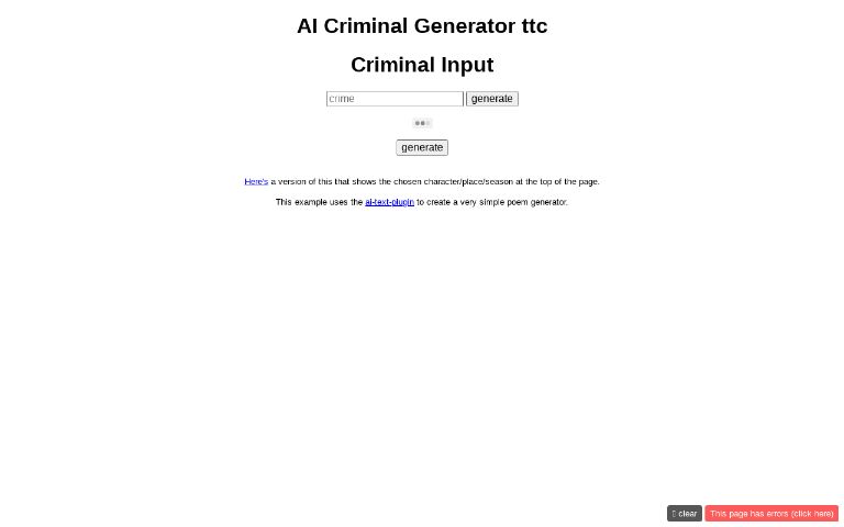 AI Criminal Generator ttc